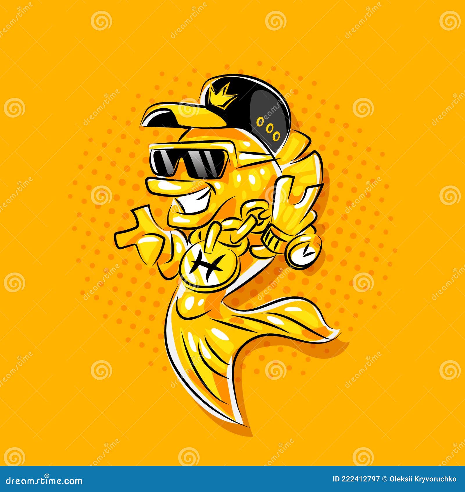 Cool Rapper Goldfish Character. Cool Character for the Logo. Stock ...