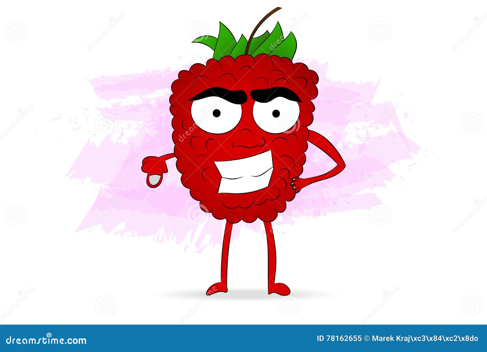 Cool Raspberry Character Illustration in Comic Style with Pointing ...