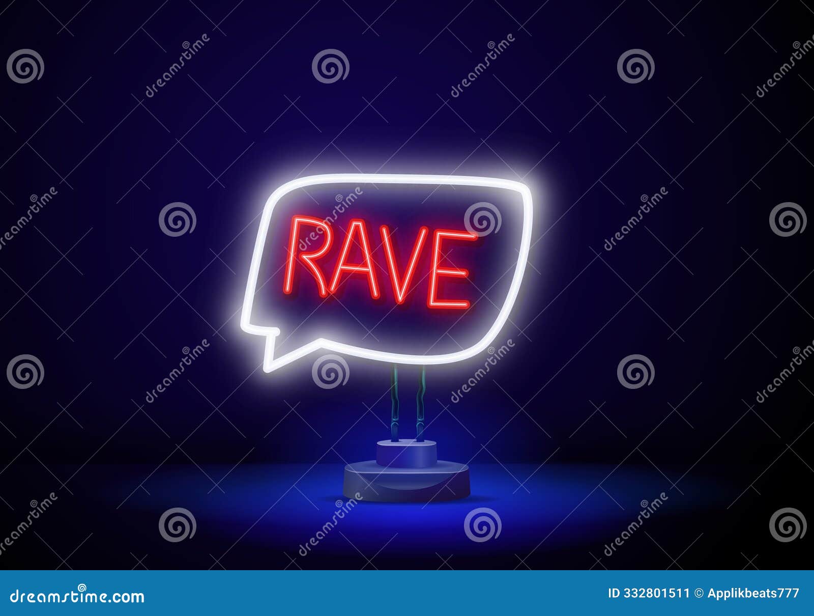 Cool Rave Neon Icon. Neon Text RAVE Style Illustration Isolated on Dark ...