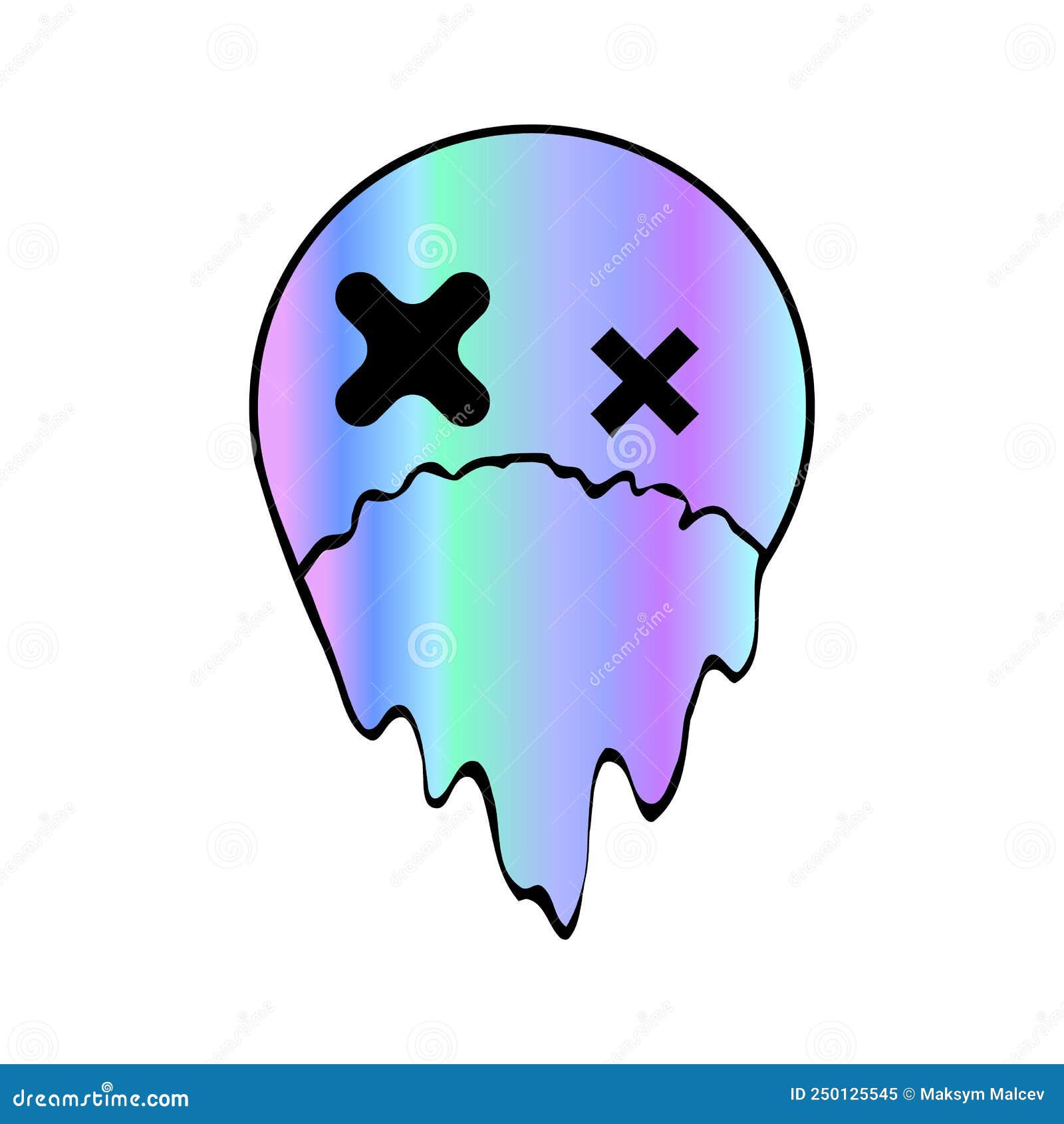 Cool Rave Smiley Icon. Gradient Style Illustration Isolated on White ...