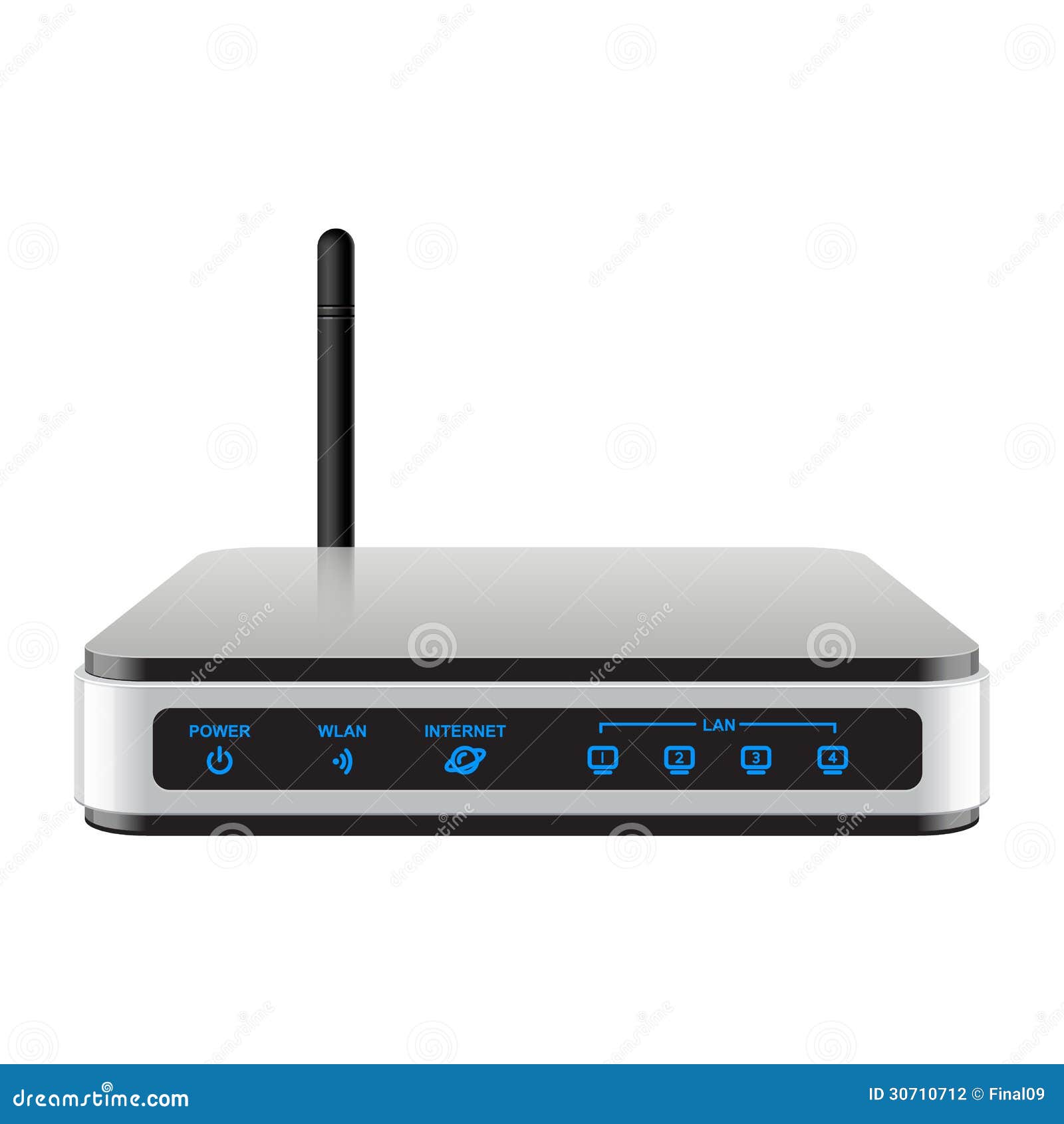 Cool Realisti Wireless Router with the Antenna Stock Vector ...