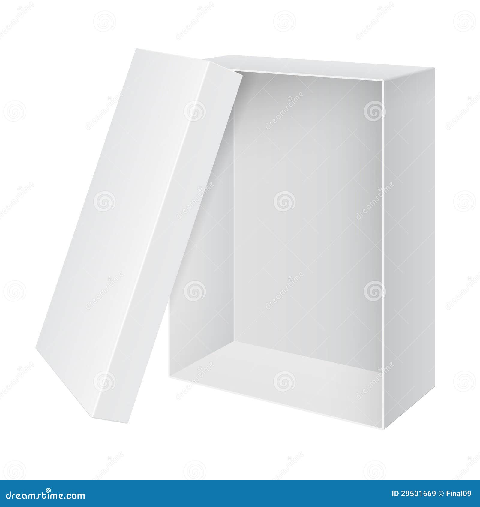 Cool Realistic White Blank Package Box Opened Stock Vector ...