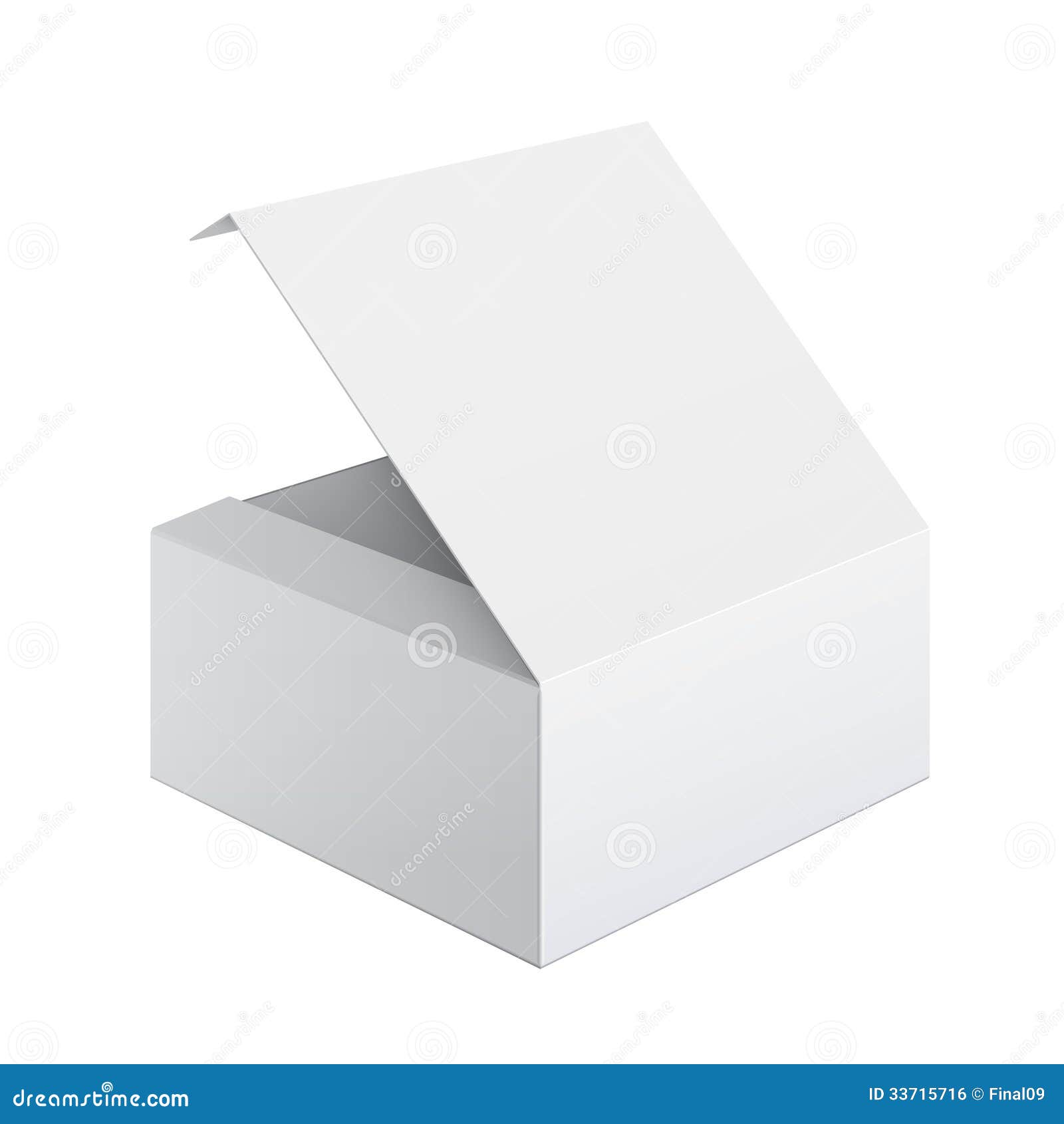 Cool Realistic White Box Opened. Square Shape Stock Vector ...