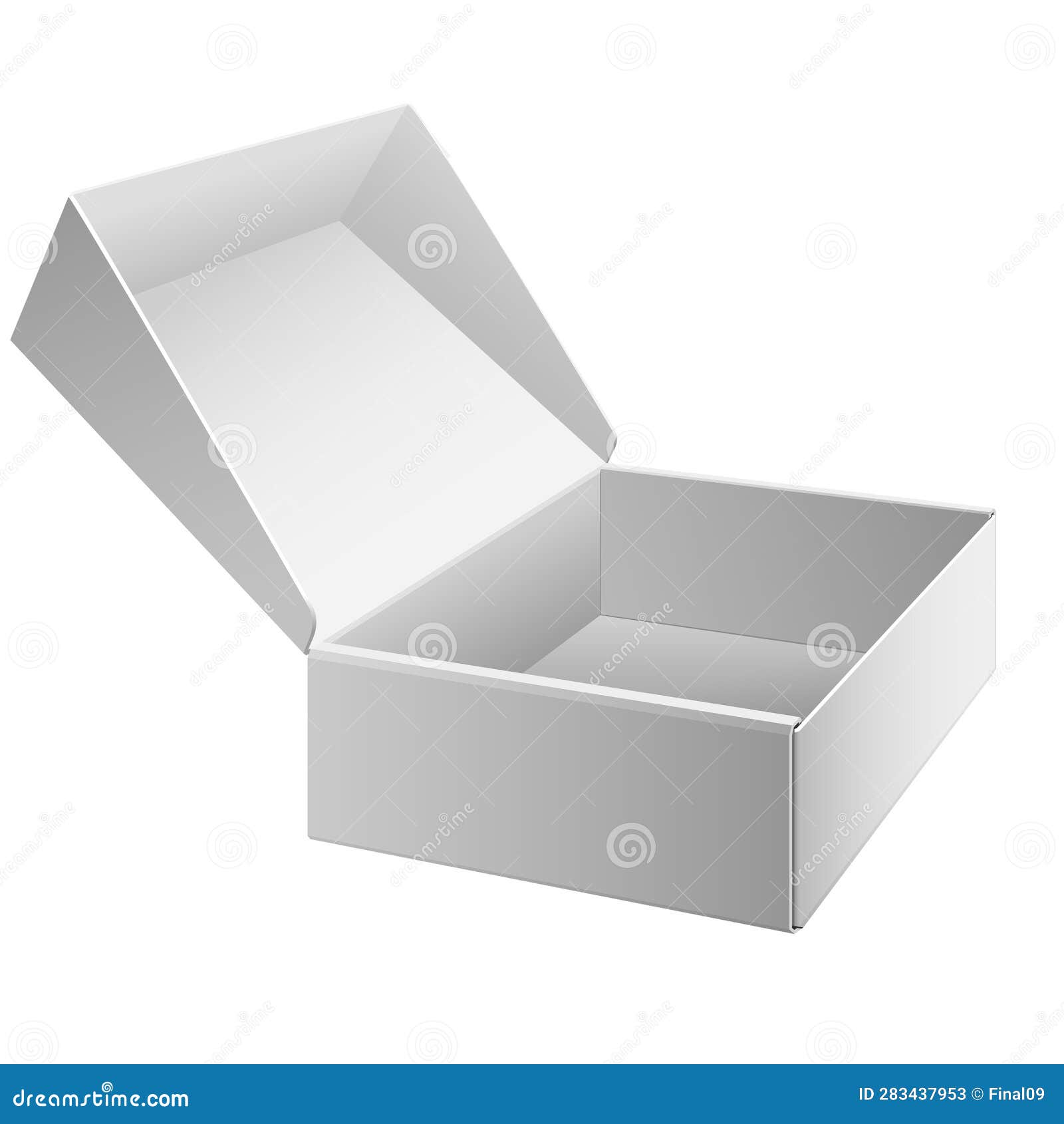 Cool Realistic White Package Cardboard Box Opened. Stock Vector ...