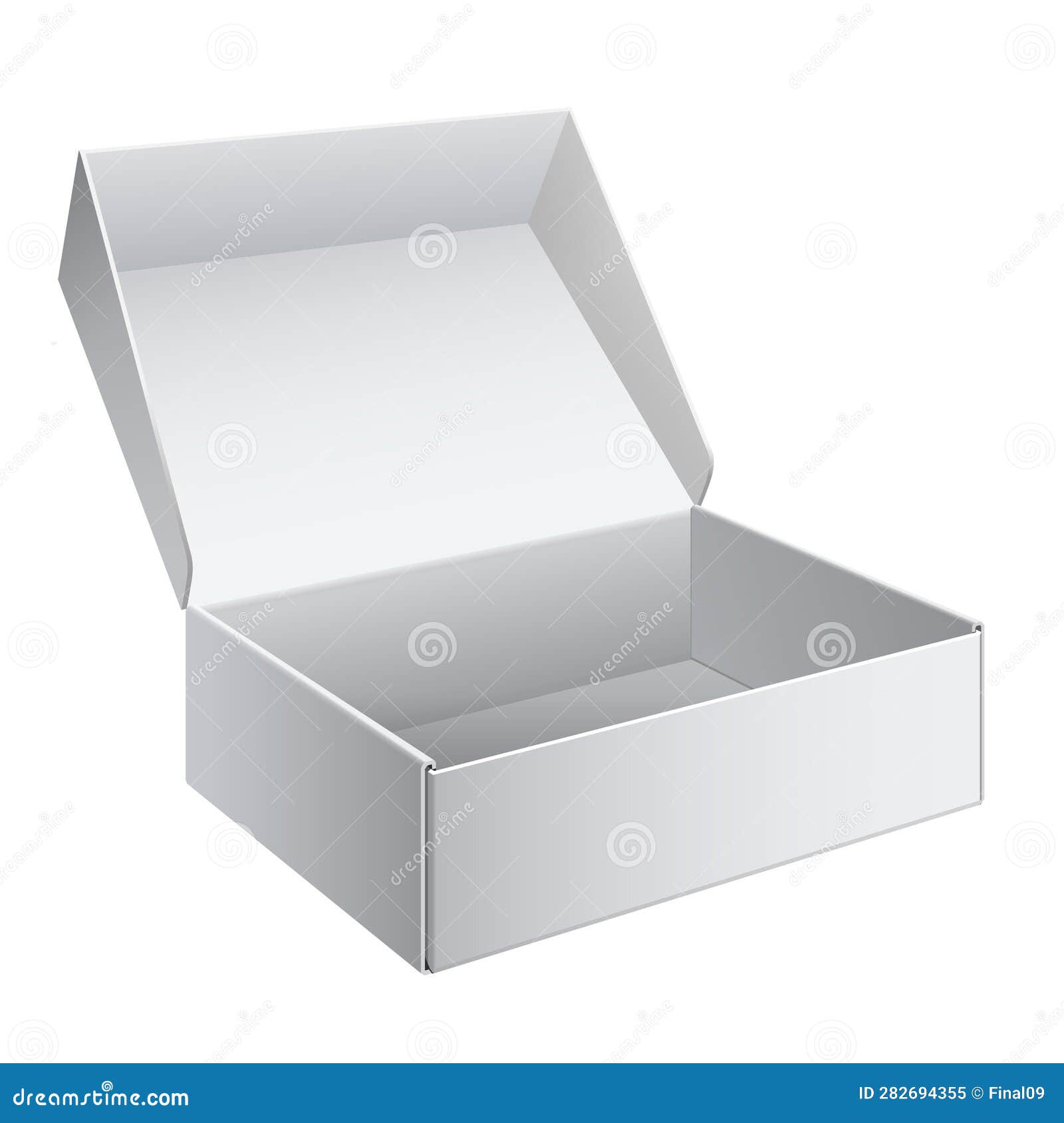 Cool Realistic White Package Cardboard Box Opened. Stock Vector ...