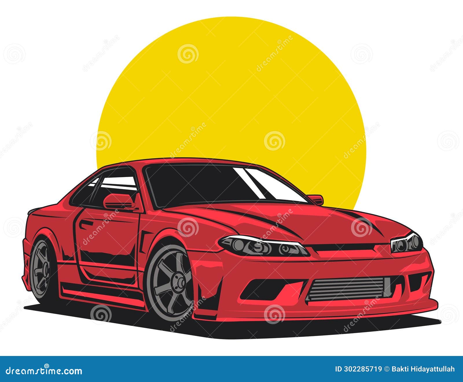 Cool Red Car Design Illustration Concept with Vector Graphic File Stock ...