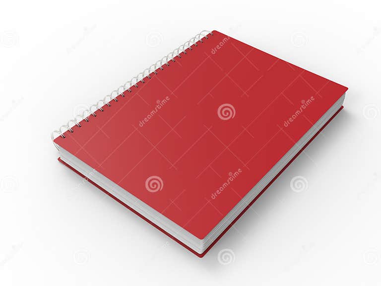 Cool Red Spiral Binding Notebook Stock Illustration - Illustration of ...