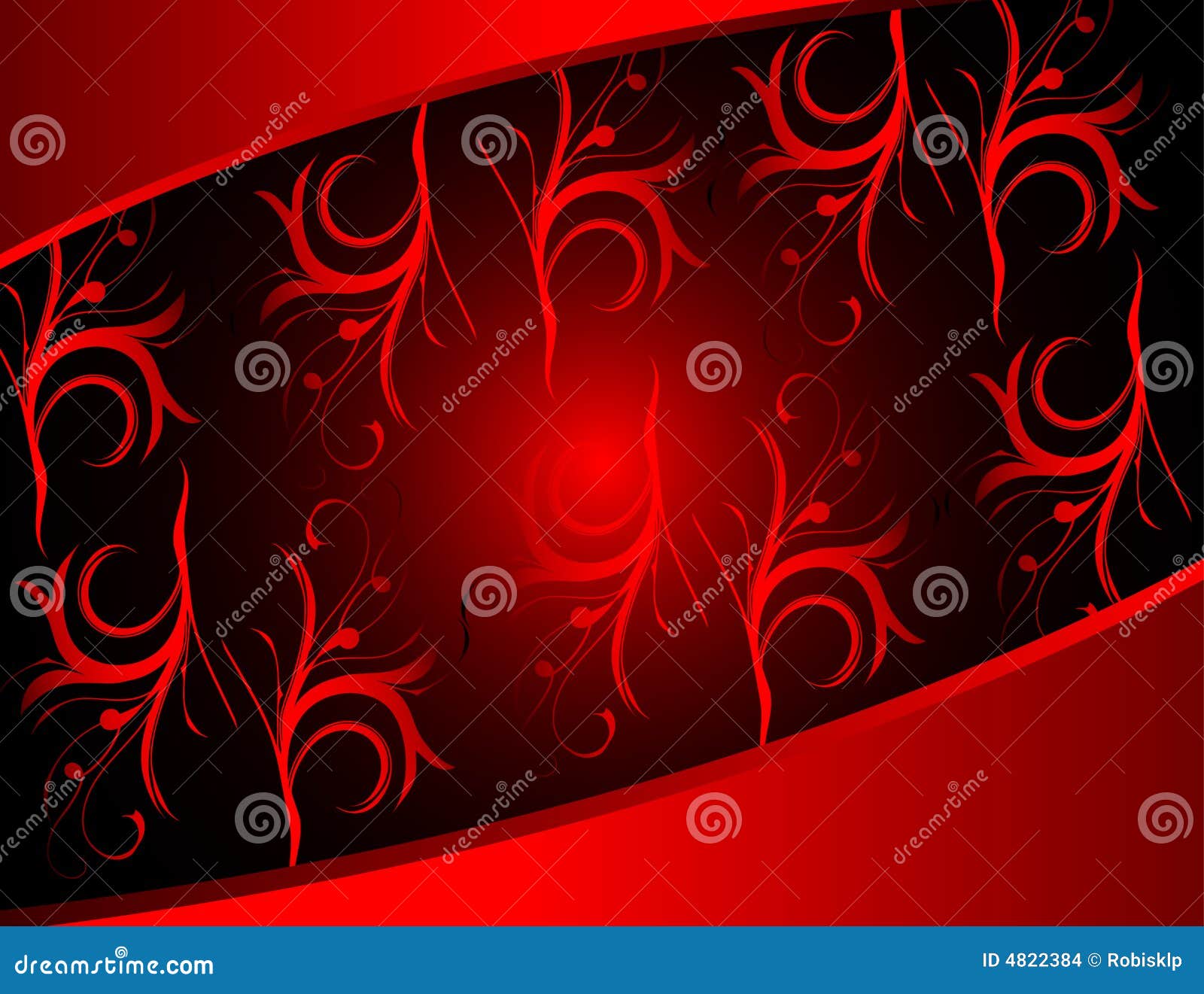 Cool Red Vector Design With Floral Ornament Stock Vector - Illustration ...