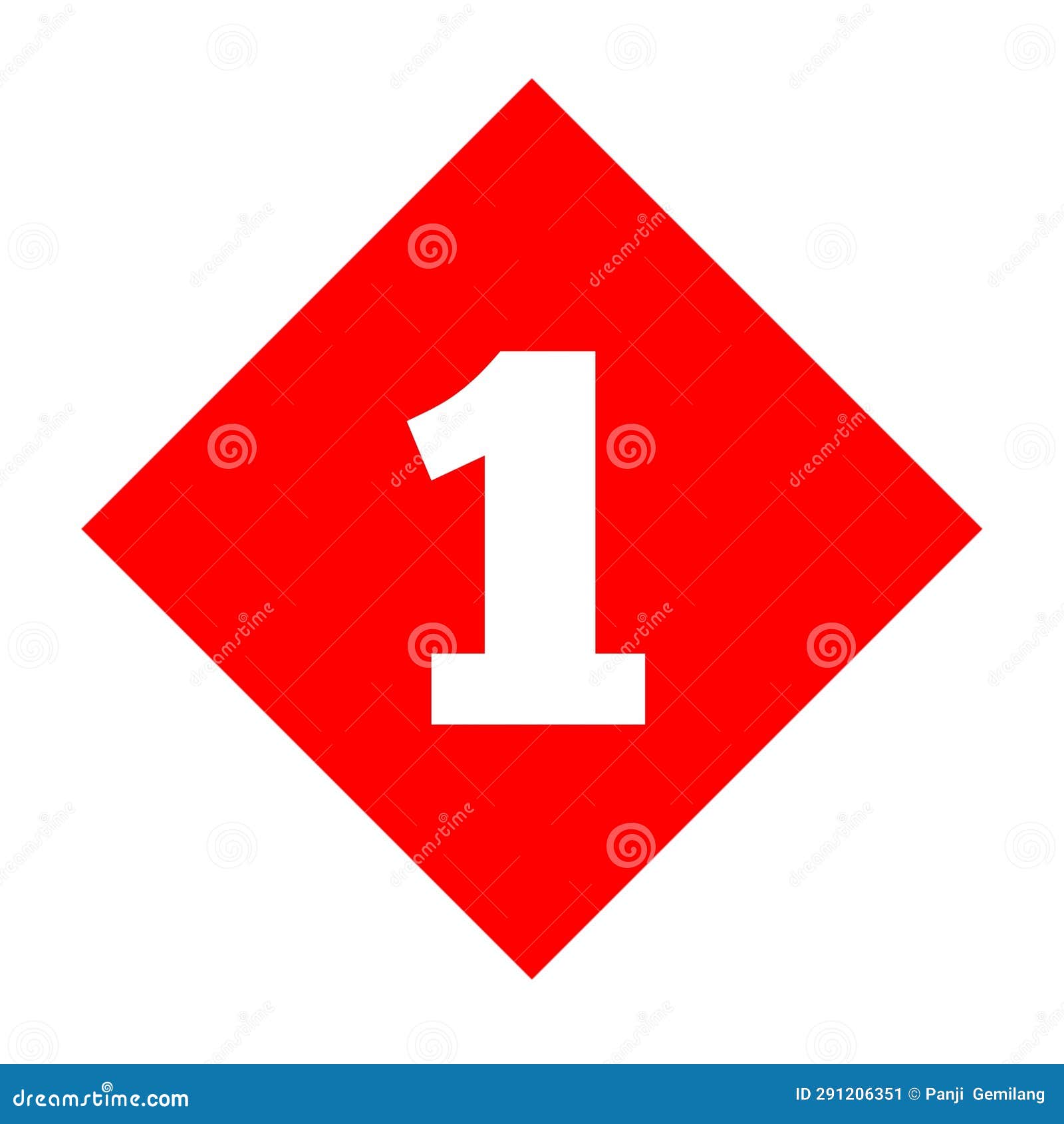 Cool Red and White Number 1 Board Stock Illustration - Illustration of ...