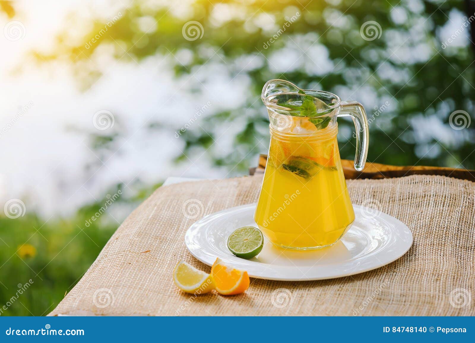 Cool Refreshing Drink on the Background of Nature Stock Photo - Image ...
