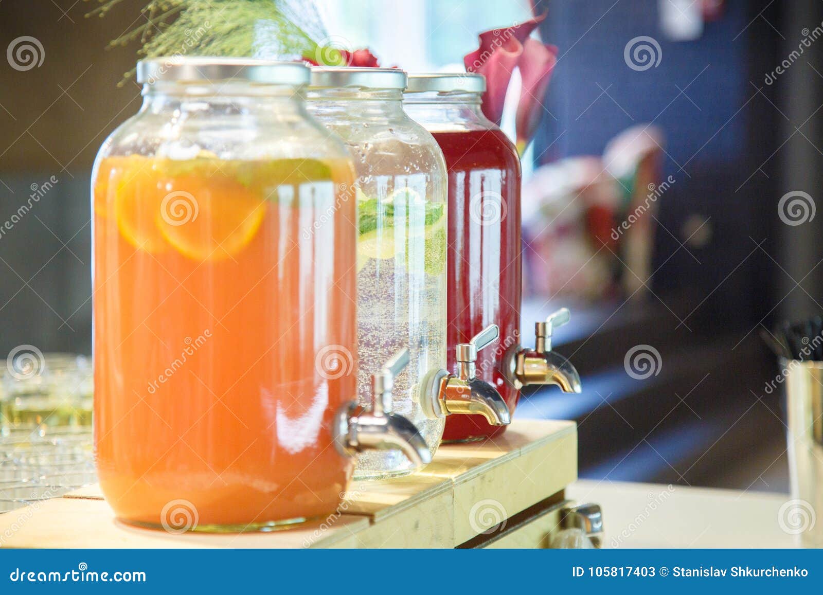 Cool Refreshing Fruit Drinks Stock Image - Image of jars, poured: 105817403