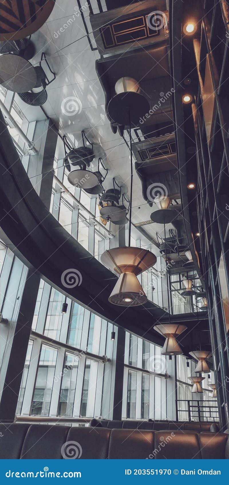 Cool Restaurant Tables and Benches Stock Photo - Image of window ...