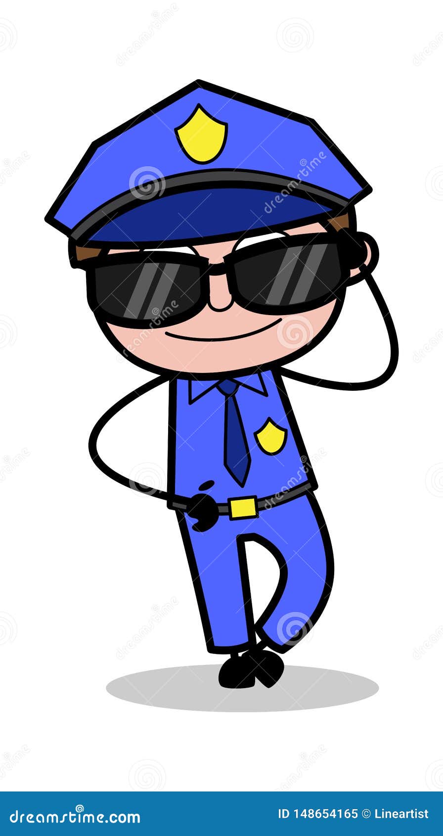 Cool - Retro Cop Policeman Vector Illustration Stock Illustration ...