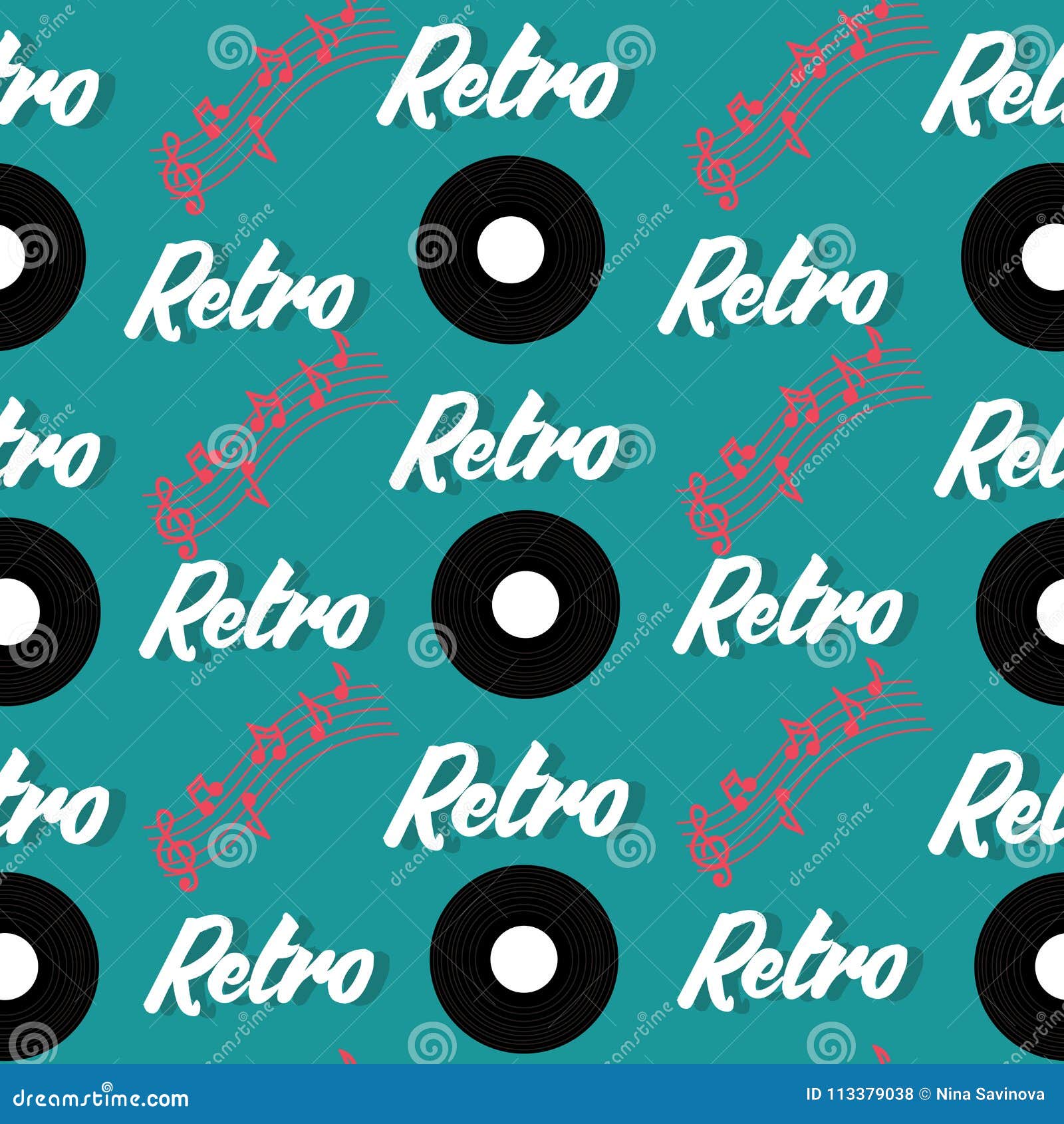 Cool Retro Disco Design Seamless Pattern Vector Stock Vector ...