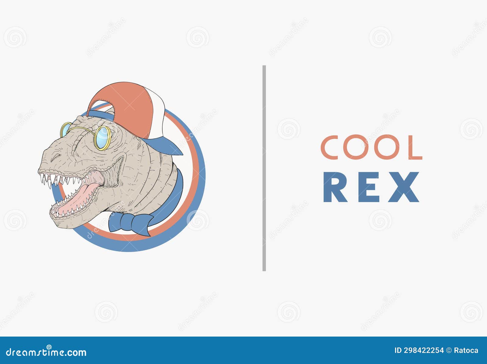 Cool rex draw stock vector. Illustration of wild, funny - 298422254