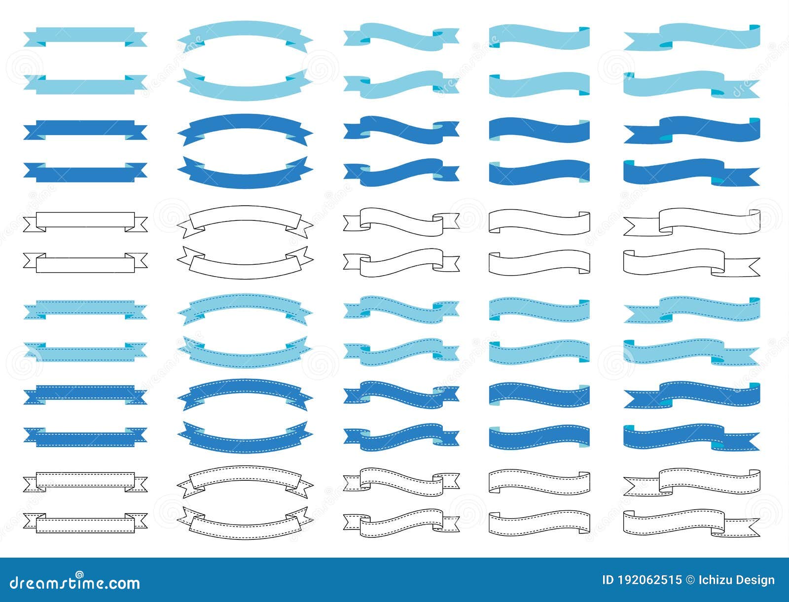 The Illustration Set of Cool Ribbon Material Stock Vector ...