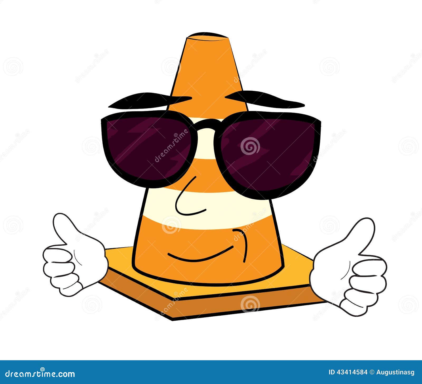 Cool Road cone cartoon stock illustration. Illustration of isolated ...