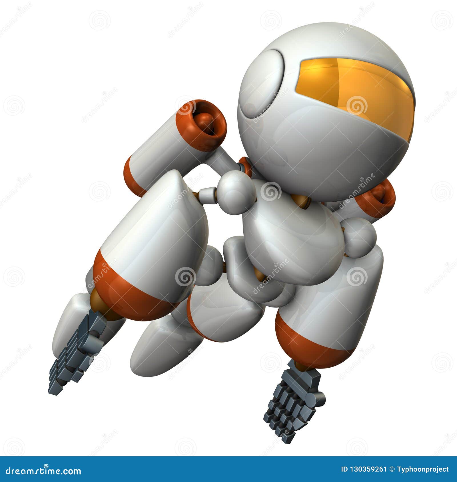 Cool Robot Flying in the Sky. it is Strongly Brave Stock Illustration ...