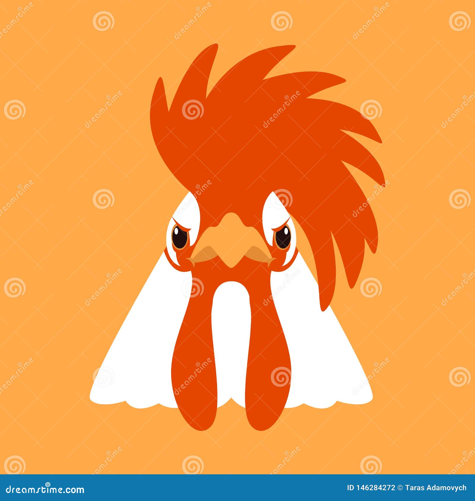 Cool Rooster Face,vector Illustration,front Side Stock Vector ...