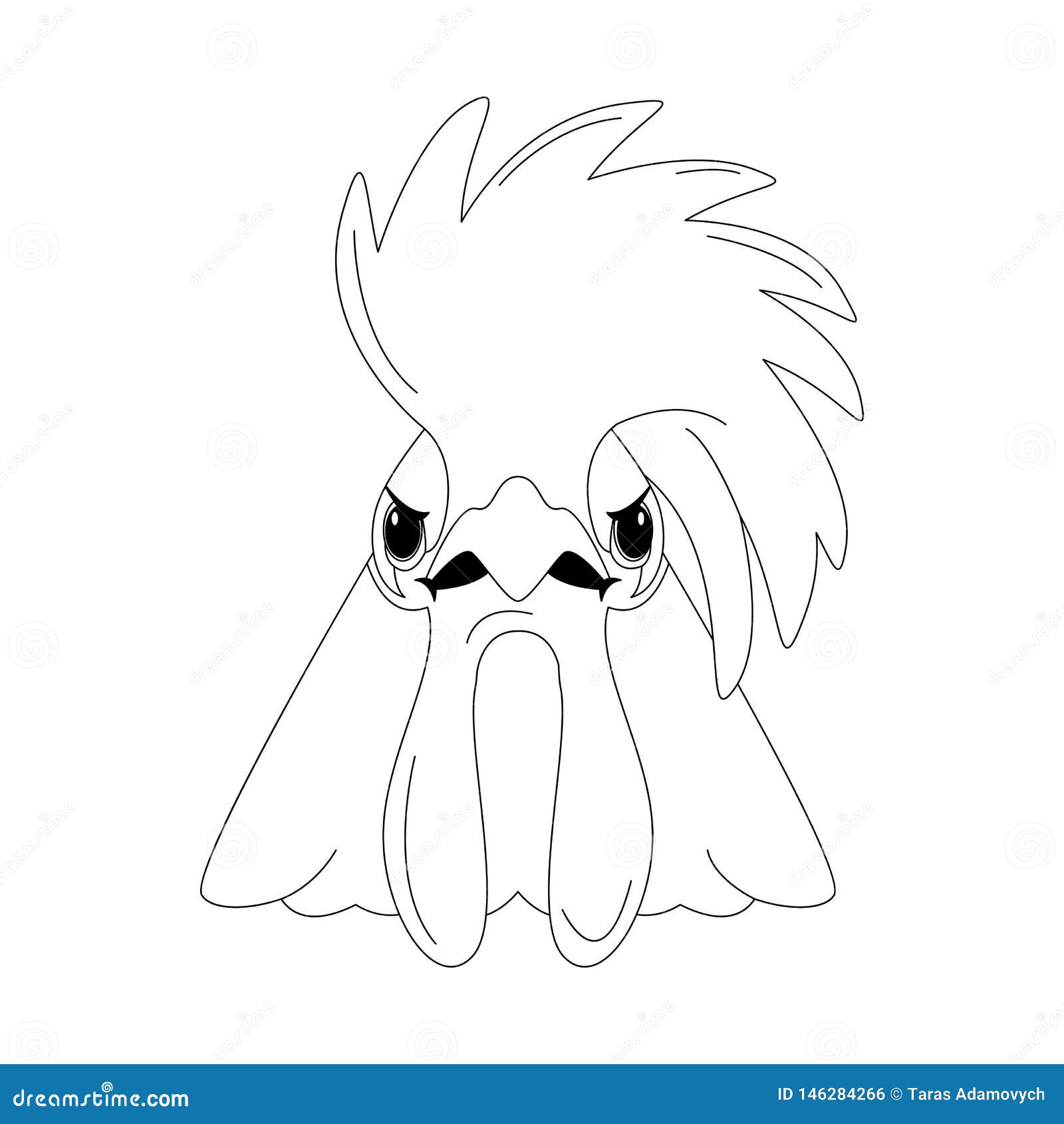 Cool Rooster Face,vector Illustration,front Stock Vector - Illustration ...