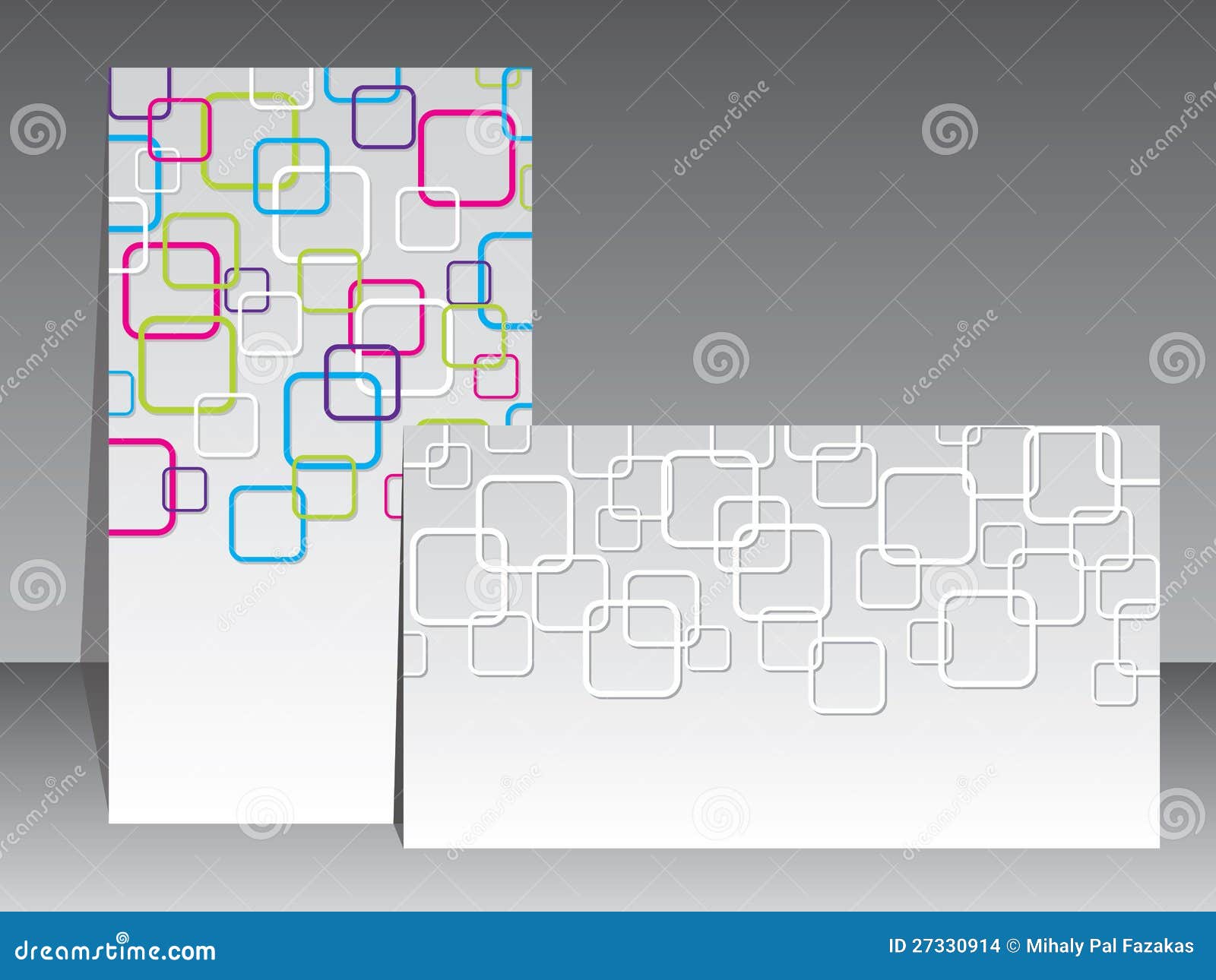 Cool Rounded Rectangular Design Business Cards Stock Vector ...