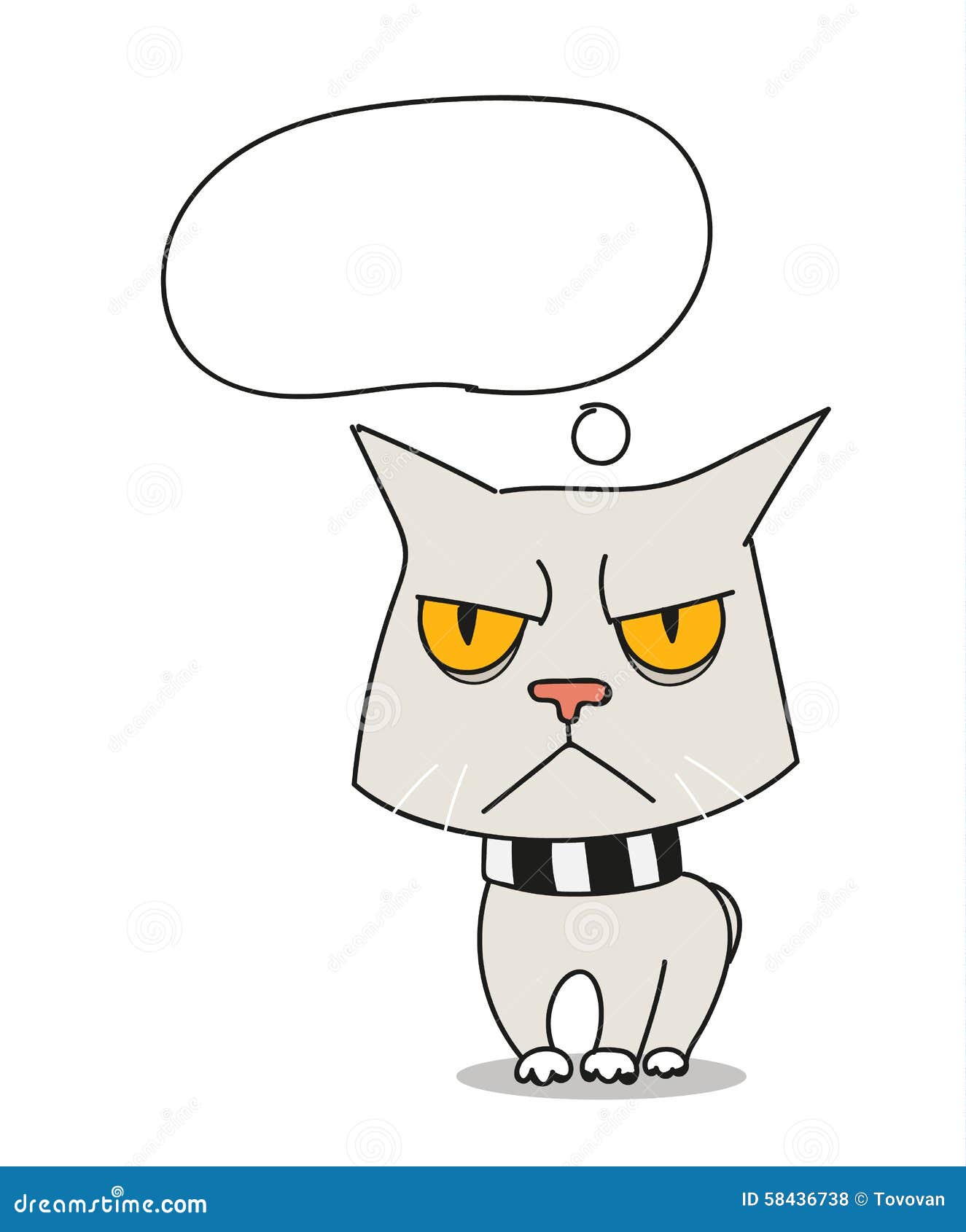 Cool Sad Cat Vector Illustration Stock Vector - Illustration of speech ...