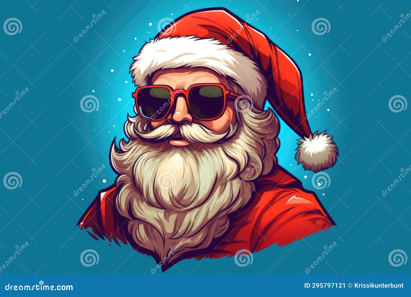 Cool Santa Claus with Sunglasses AI Generated Stock Illustration ...
