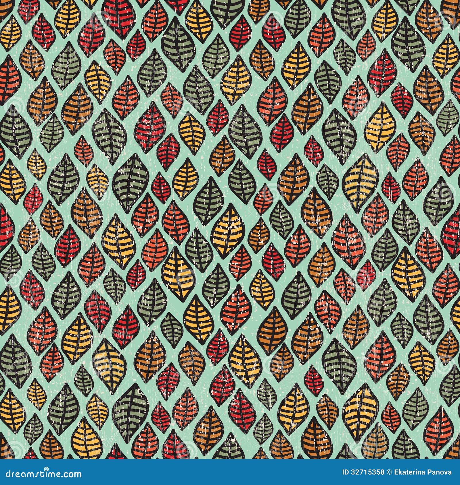 Cool Seamless Pattern with Leaves. Stock Vector - Illustration of green ...