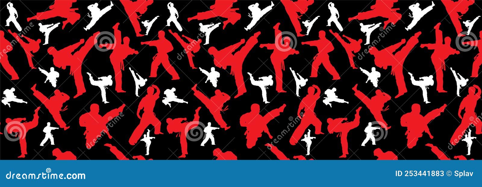 Cool Seamless Texture Pattern MMA, Karate for Print on T-shirts ...