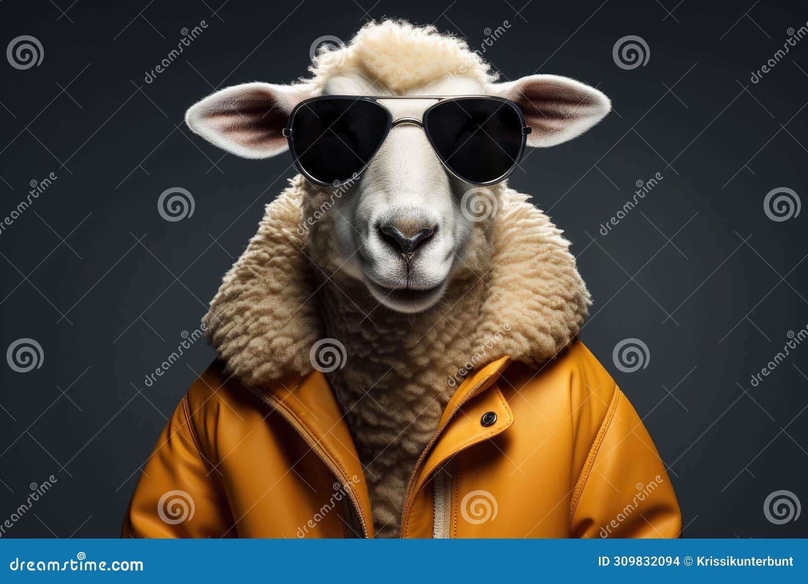 Cool Sheep with Sunglasses and Jacket AI Generated Stock Illustration ...