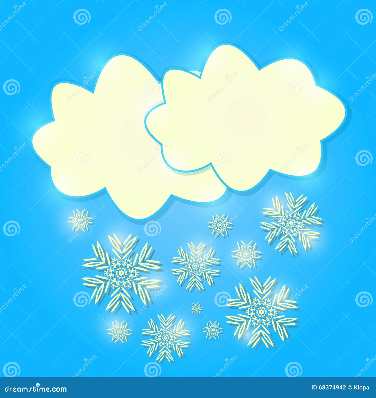 Cool Shiny Clouds with Falling Snow Stock Vector - Illustration of ...