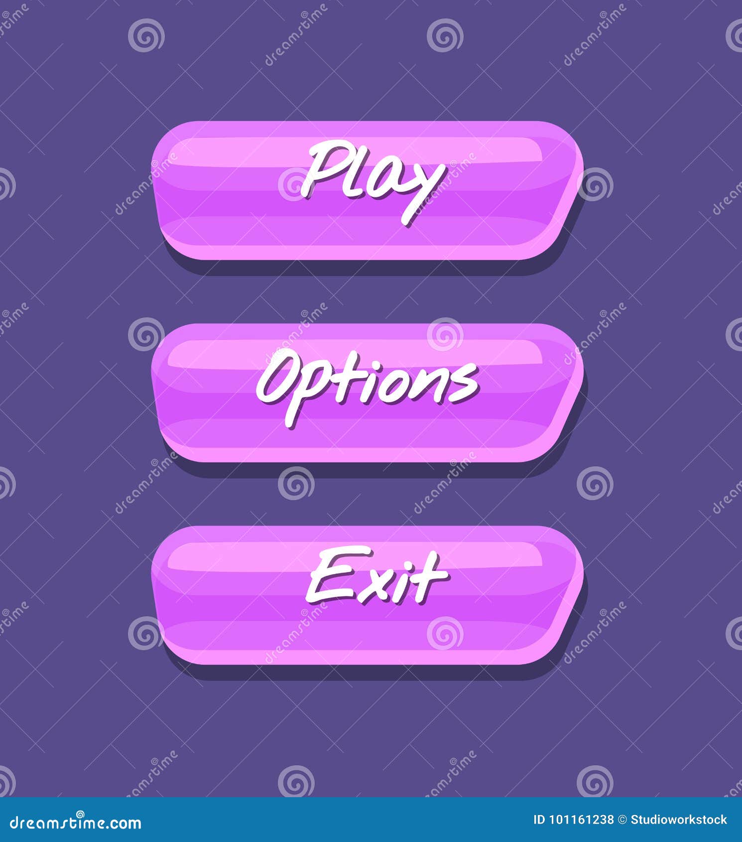 Cool Shiny Computer Game Menu Interface Collection Stock Vector ...