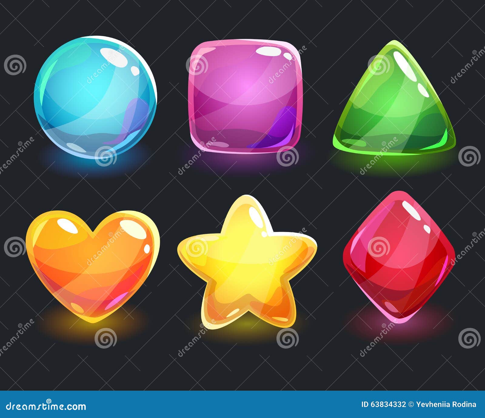 Cool Shiny Glossy Colorful Shapes Stock Illustration - Illustration of ...