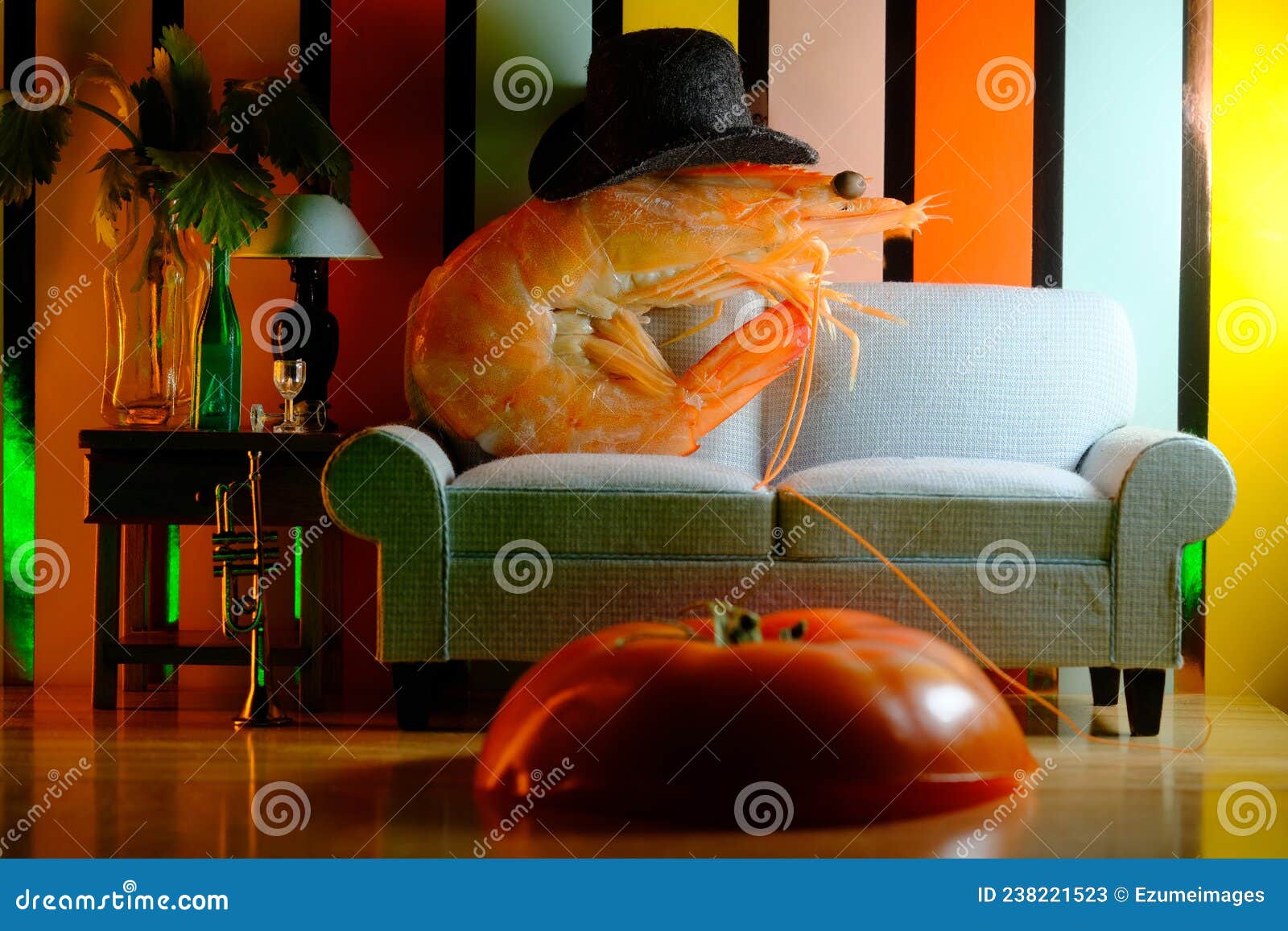 Cool Shrimp Top Hat stock image. Image of giant, food - 238221523