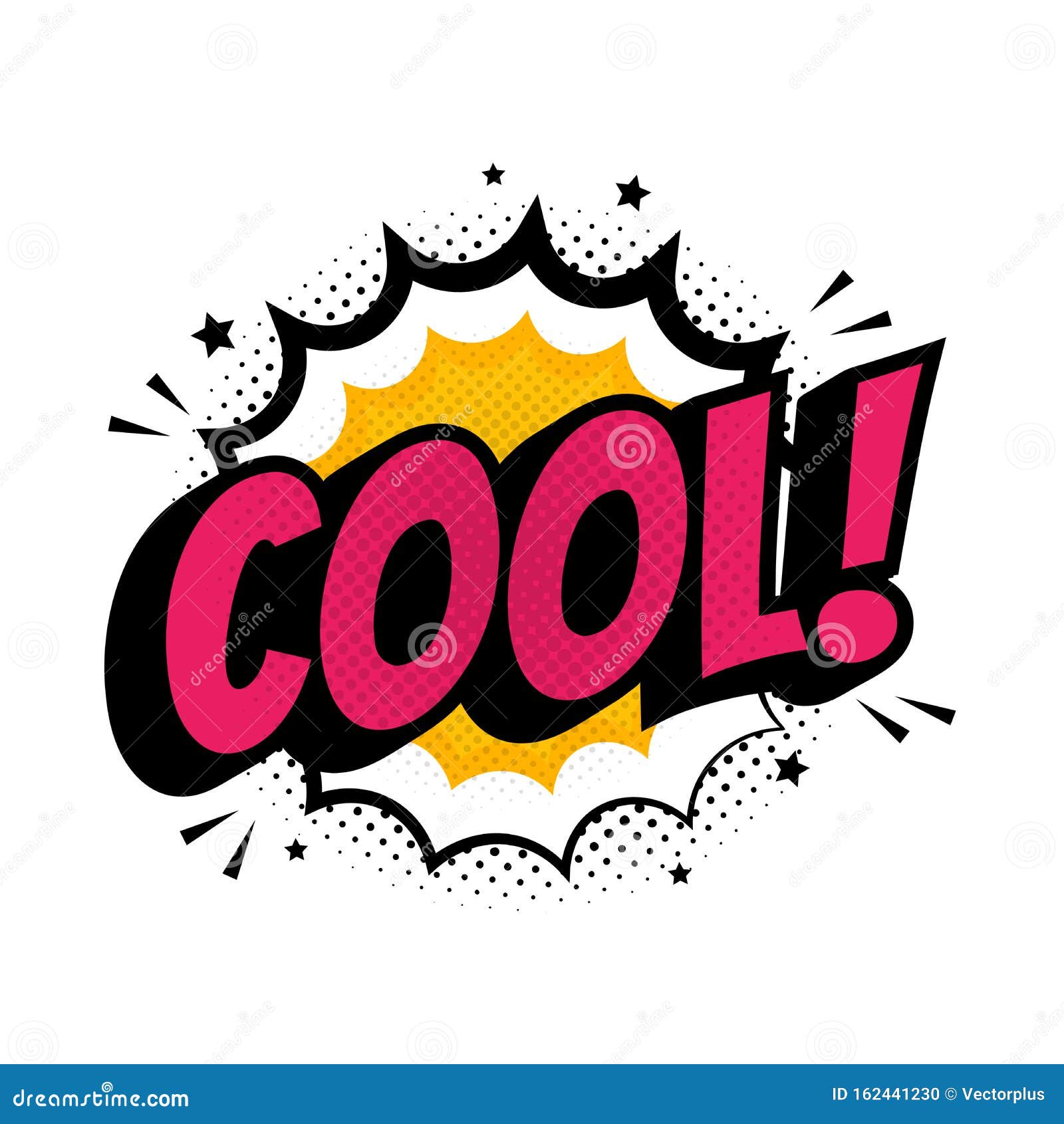 Cool Sign in Pop Art Style. Comi Icon Over Dotted Background Vector ...