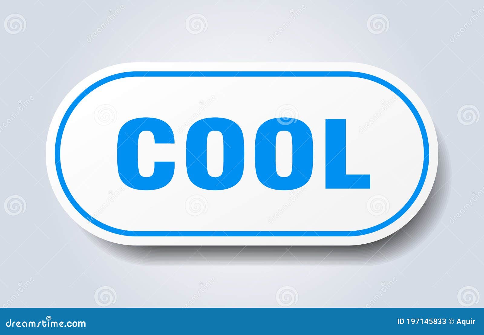 Cool Sign. Rounded Isolated Button. White Sticker Stock Vector ...