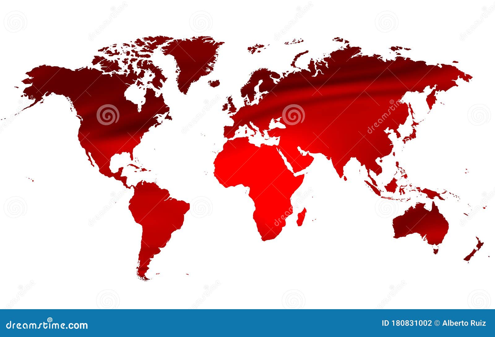 Cool Silhouette of Red World Map Stock Illustration - Illustration of ...