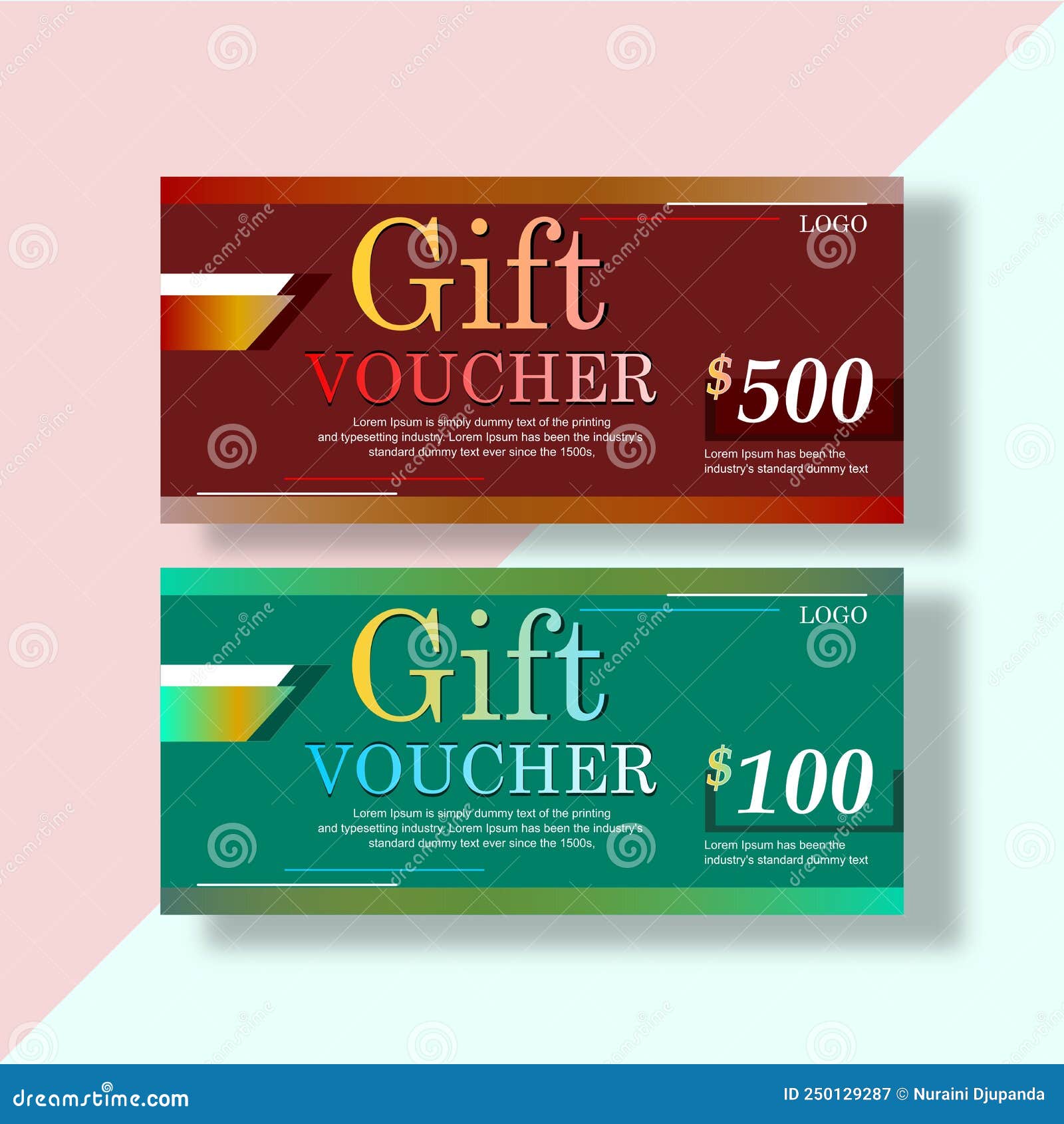 A Cool and Simple Gift Voucher Template Stock Vector - Illustration of ...
