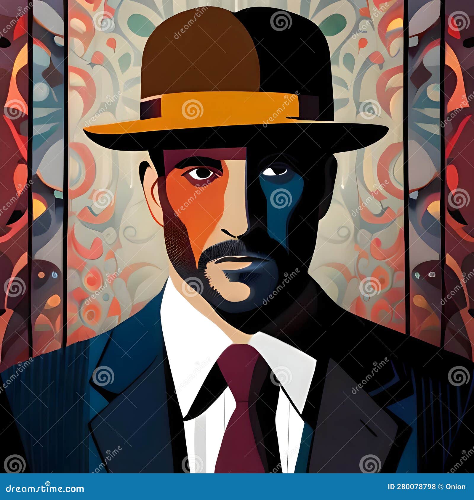 Cool Guy Graphic Illustration - Ai Generated Image Stock Illustration ...