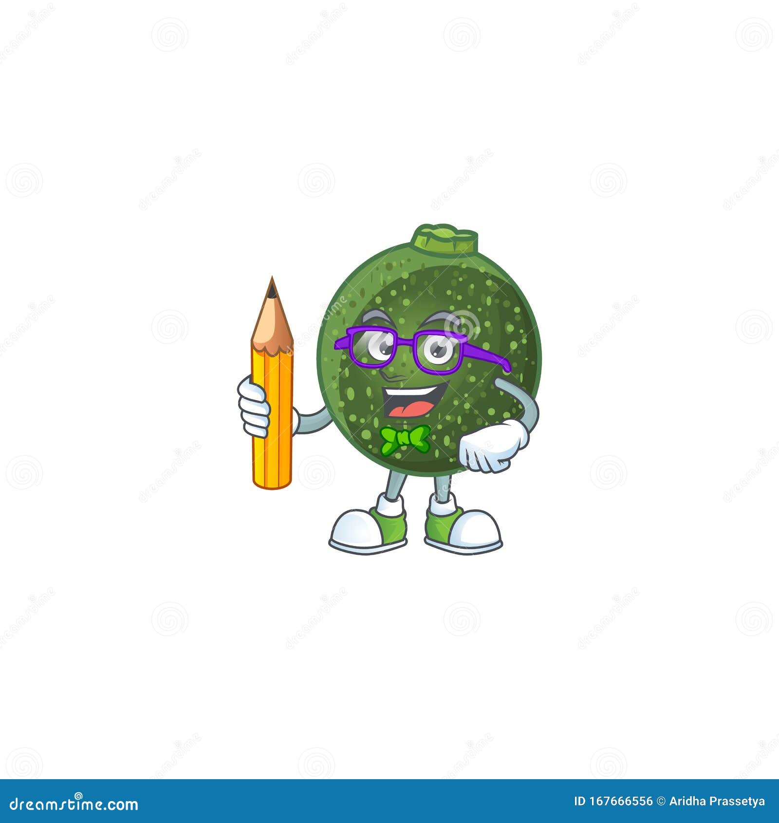 Cool Smart Student Gem Squash Mascot with a Pencil Stock Vector ...