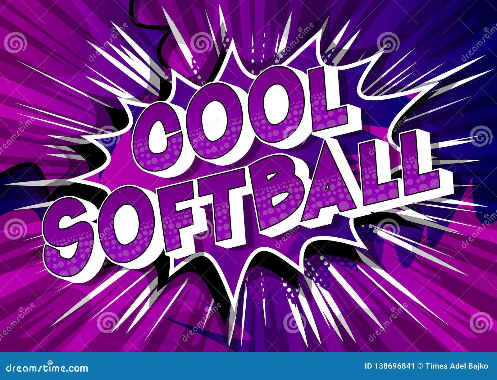 Cool Softball - Comic Book Style Words. Stock Vector - Illustration of ...