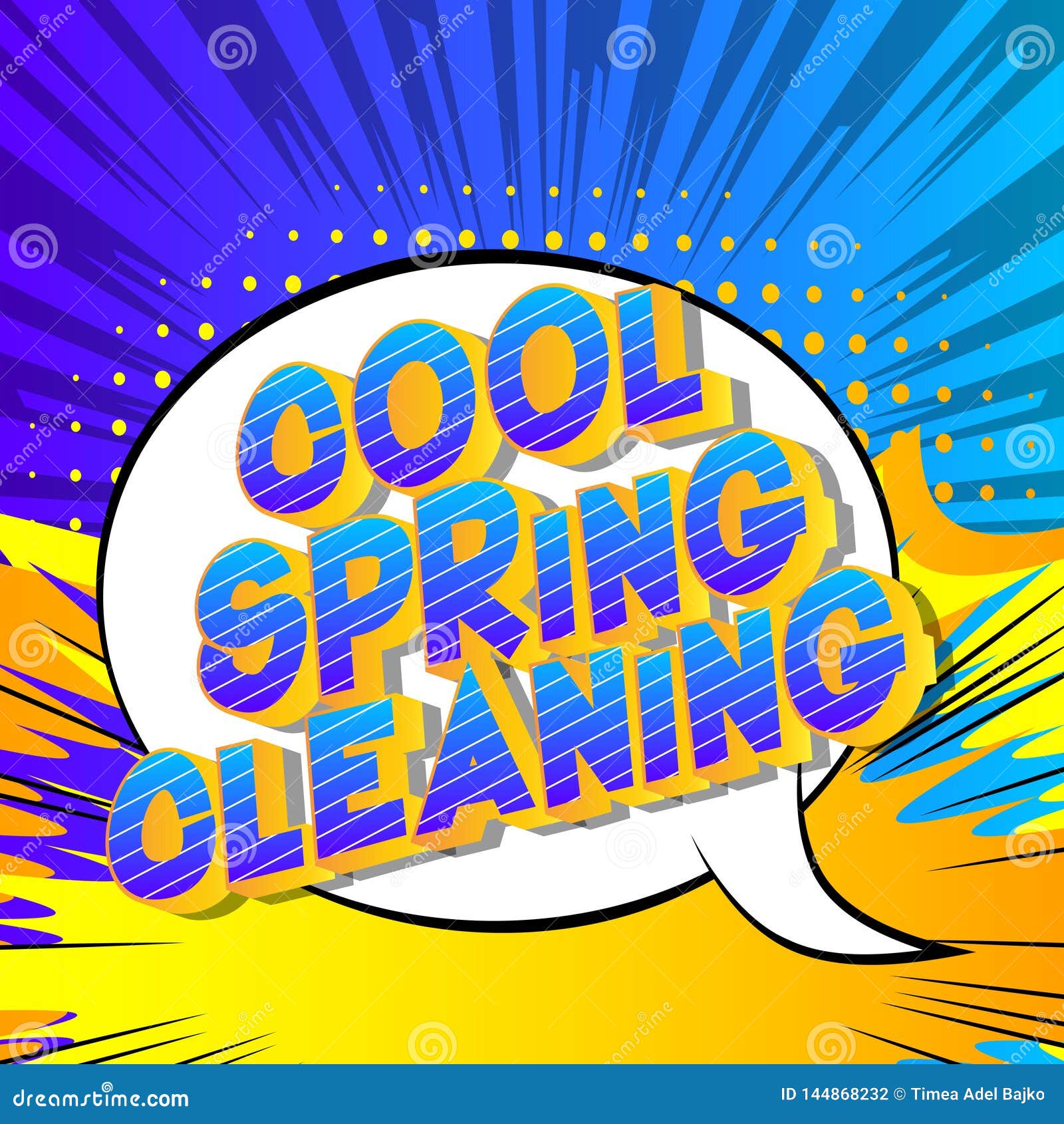 Cool Spring Cleaning - Comic Book Style Words. Stock Vector ...