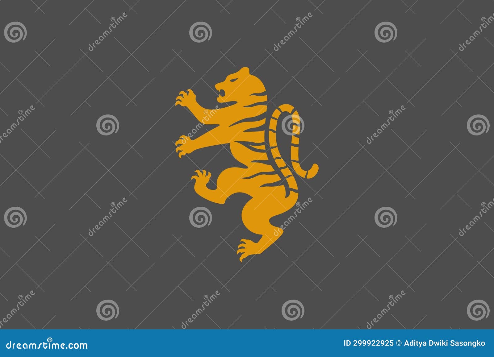 Cool Standing Heraldic Tiger Logo Stock Illustration - Illustration of ...