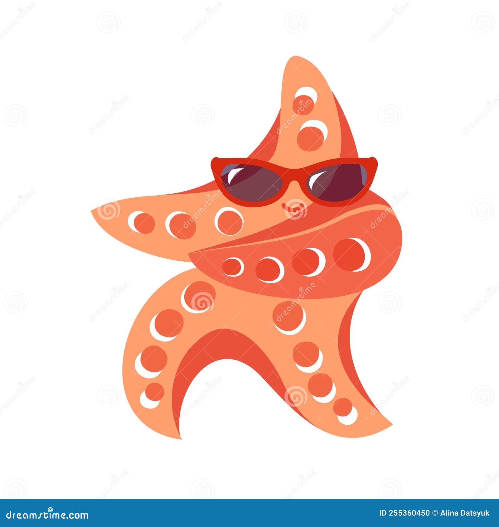 Cool Starfish. Dancing Starfish in Sunglasses. Starfish Mascot Stock ...