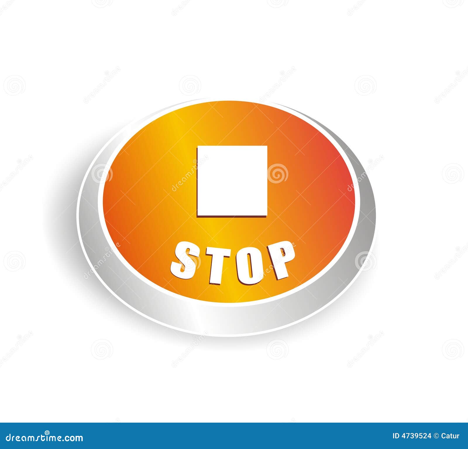 Set Stop Button Icon On White Background. Flat Style. Stop Button Icon ...
