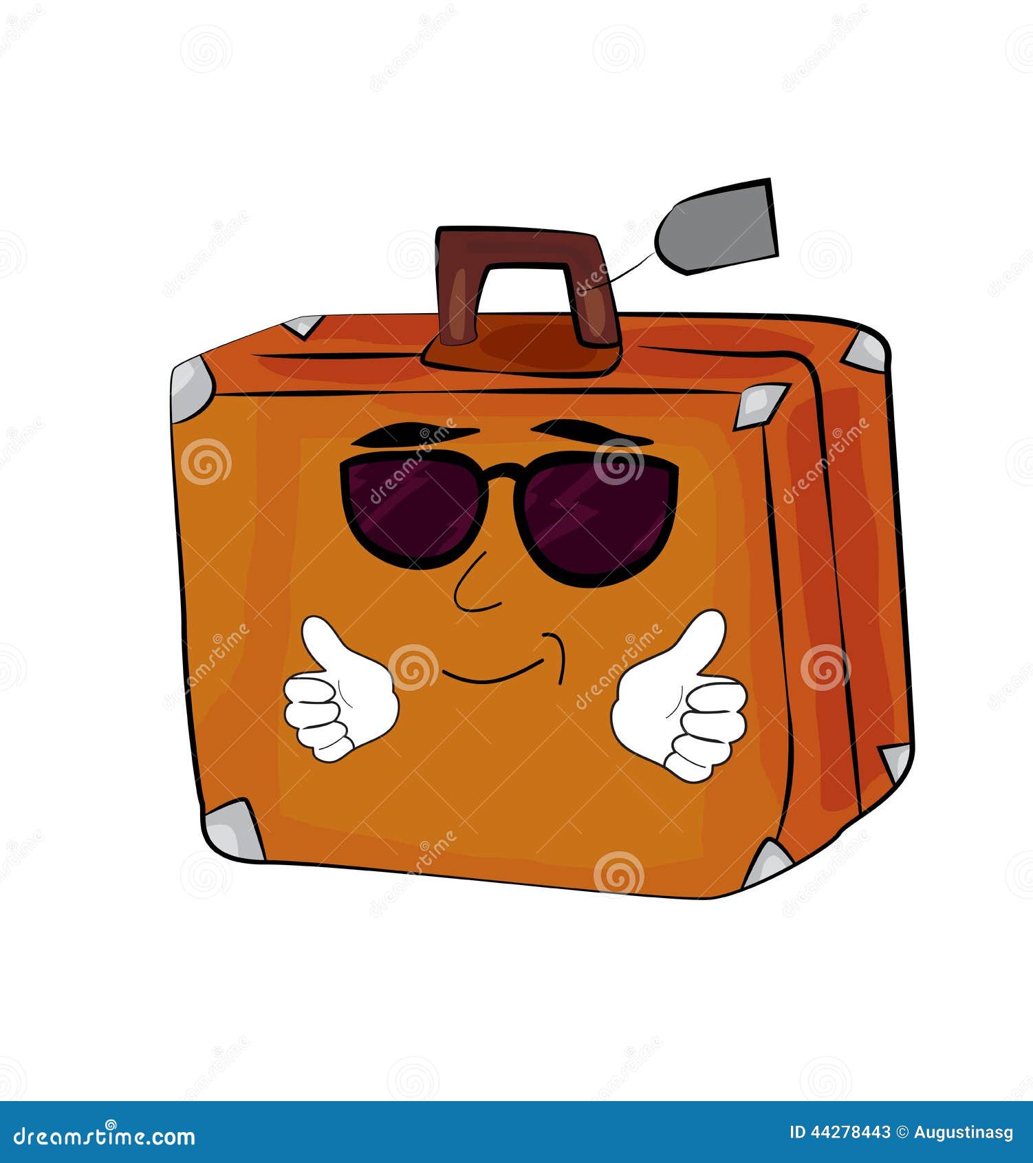 Cool suitcase cartoon stock illustration. Illustration of glasses ...