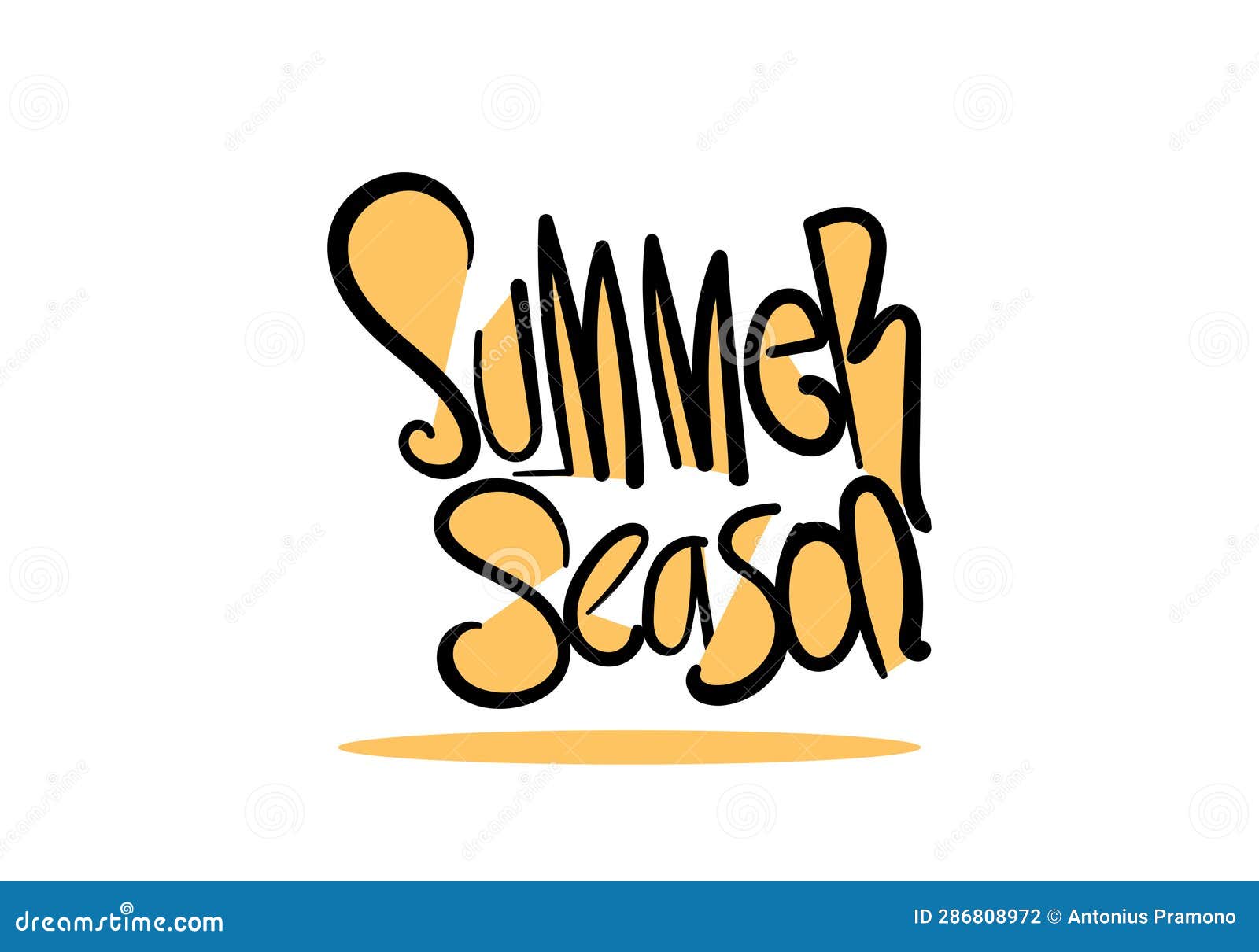 SUMMER SEASON Word Typography Template Design Stock Illustration ...