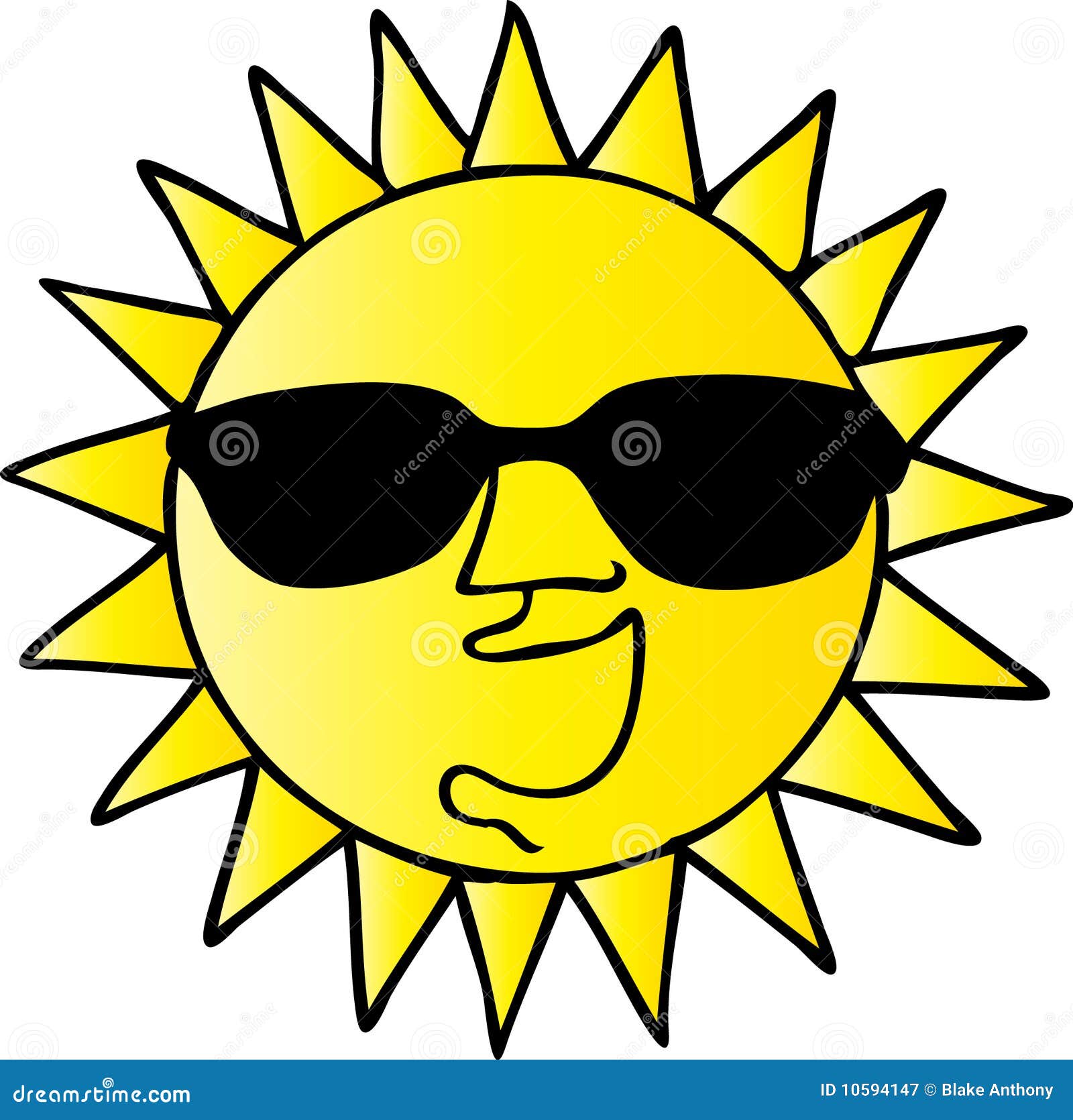 Cool Sun stock vector. Illustration of illustrations - 10594147