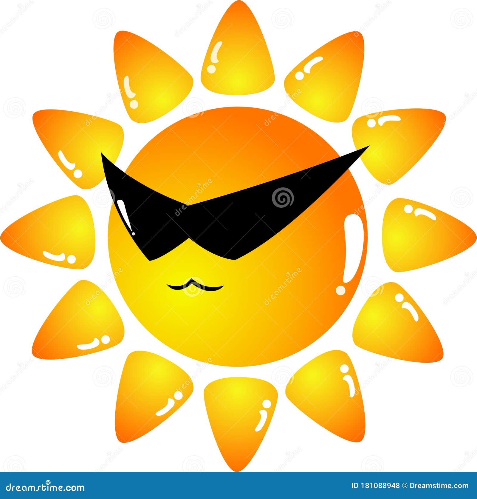 Cool Yellow Sun with Black Glasses Stock Photo - Illustration of glow ...