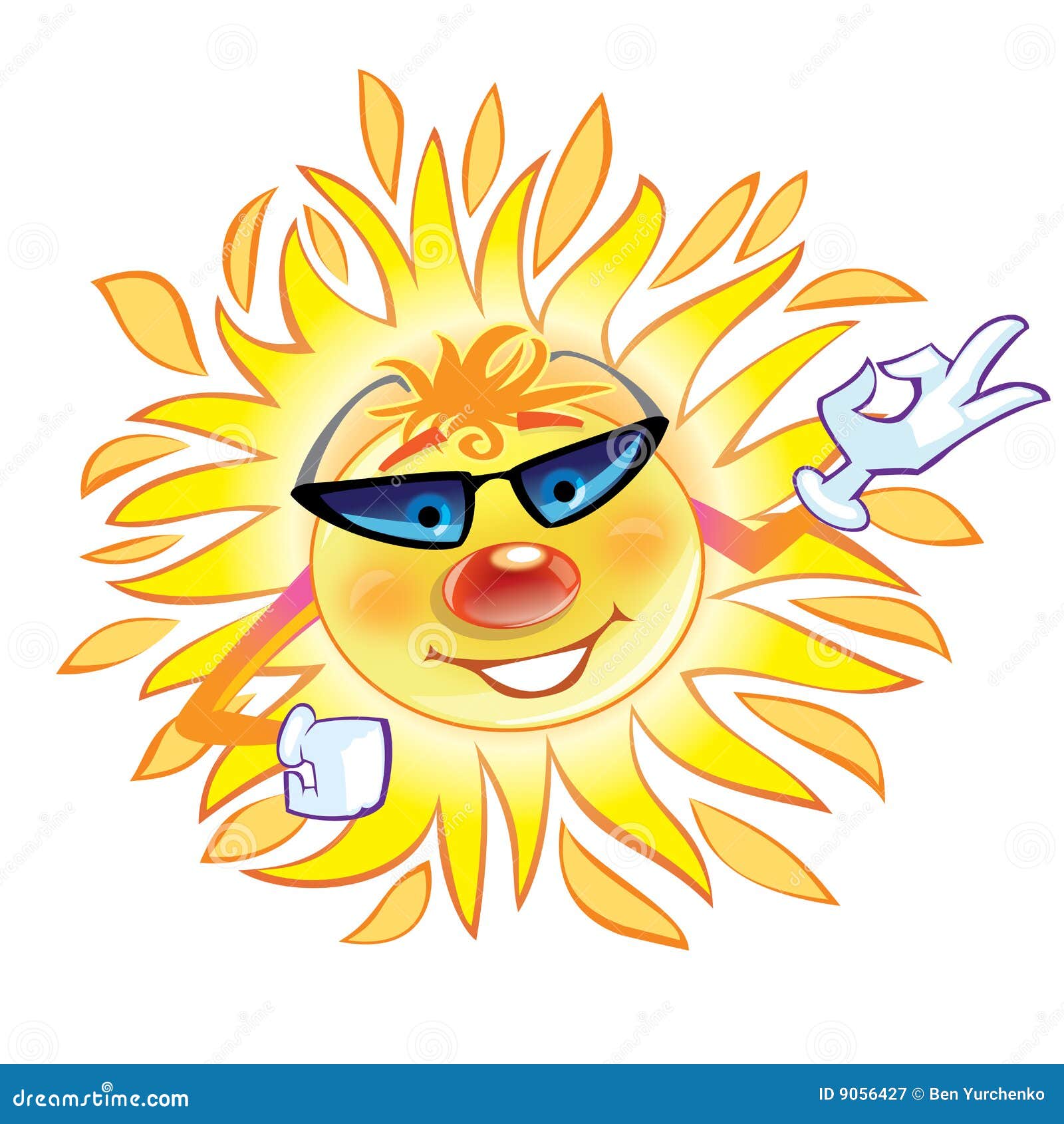 Cool Sun character stock vector. Illustration of seasonal - 9056427